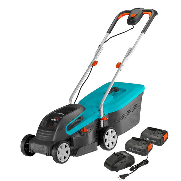 Gardena PowerMax 32/36V P4A 32cm 36V Cordless Lawn Mower with 2 ...