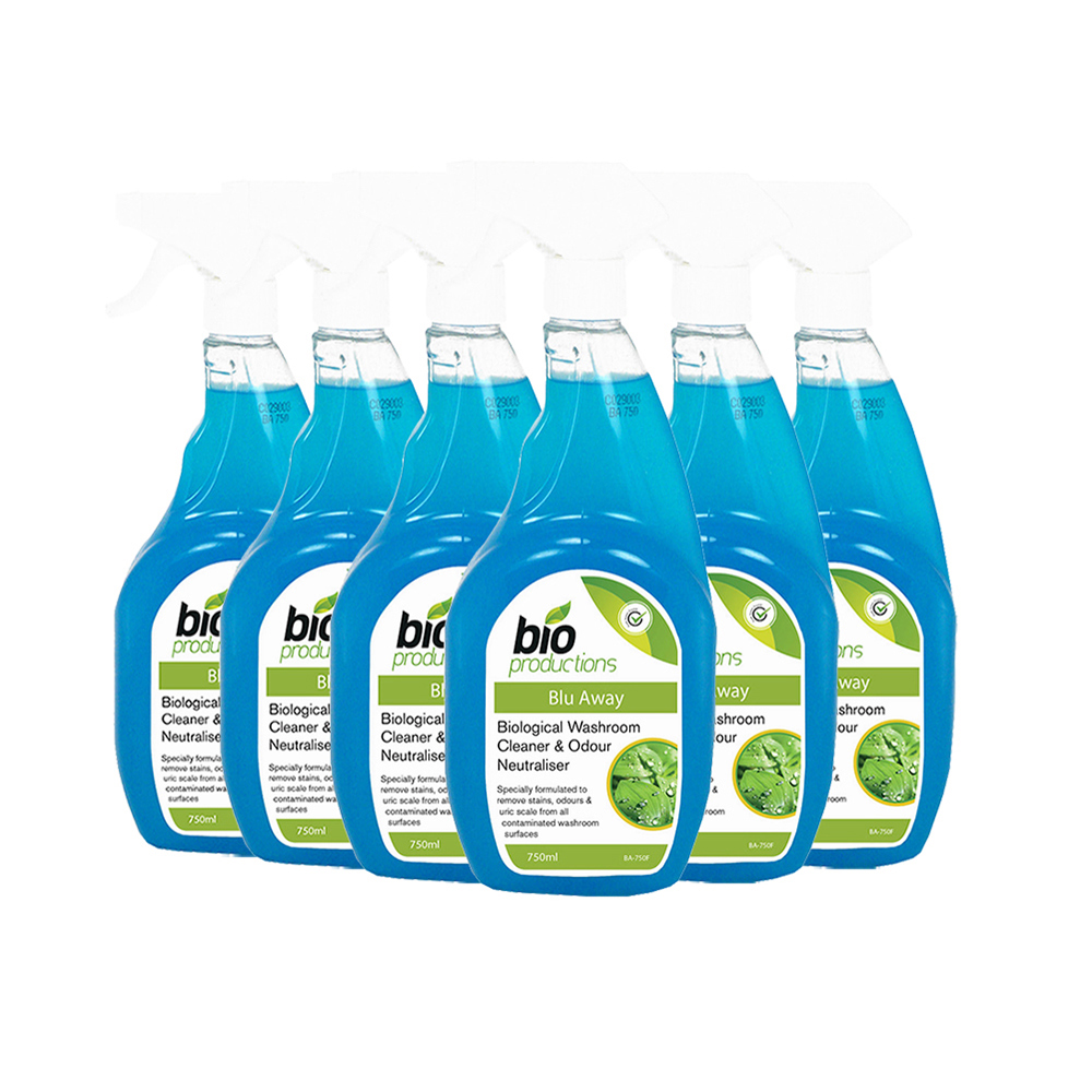 Blu Away Biological Washroom Cleaner (6 x 750ml) - Bathroom & Toilet ...