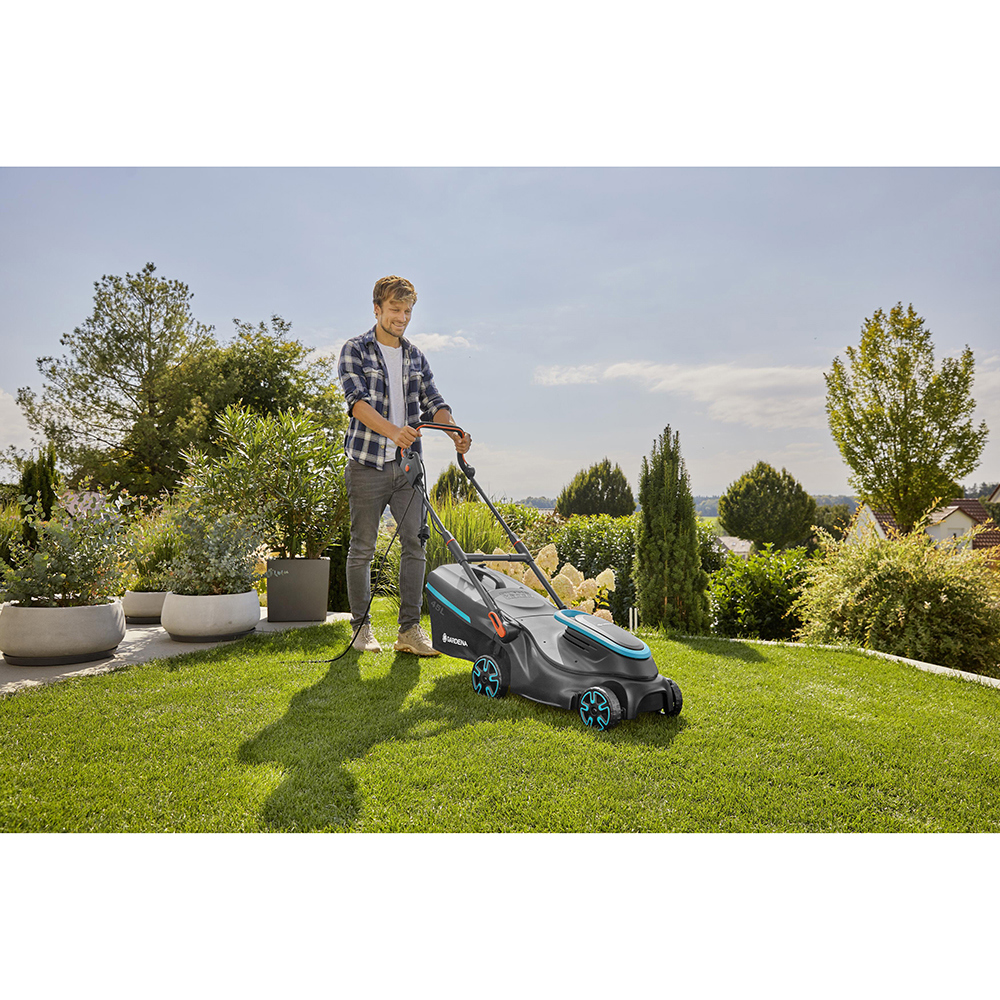 Gardena PowerMax 37/1800 G2 37cm Electric Lawn Mower (Hand Propelled ...